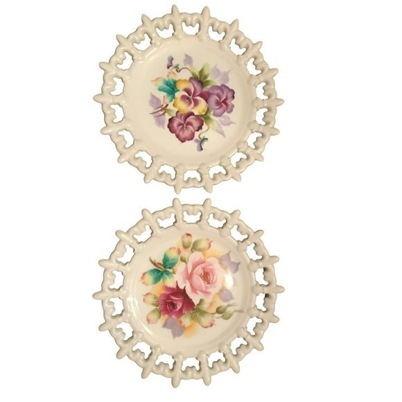 Lefton | Wall Decor | 2 Lefton China Handpainted Rose Pansy Decorative ...